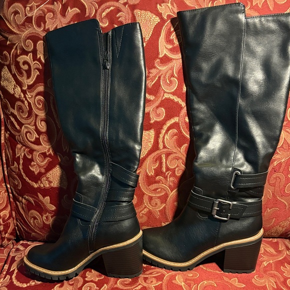 Sun + Stone | Shoes | Sun Stone Vivian Black Lug Sole Heeled Boots ...